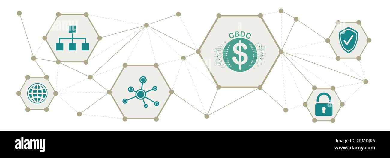 Concept of cbdc with connected icons Stock Photo - Alamy
