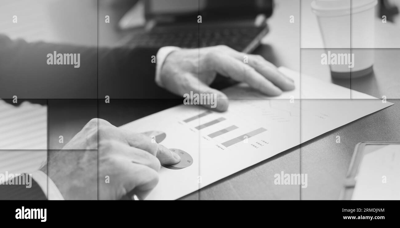 Analysis business graphs Black and White Stock Photos & Images - Alamy