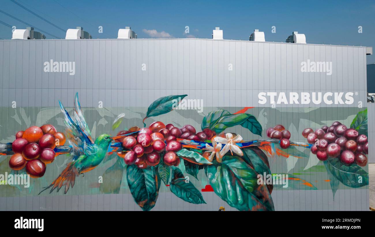 SUZHOU, CHINA - AUGUST 25, 2023 - An aerial photo shows the Starbucks ...