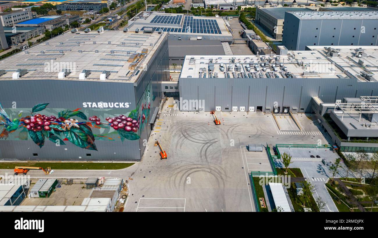 SUZHOU, CHINA - AUGUST 25, 2023 - An aerial photo shows the Starbucks ...