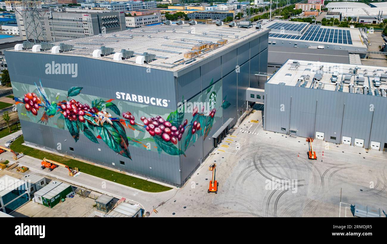 SUZHOU, CHINA - AUGUST 25, 2023 - An aerial photo shows the Starbucks ...
