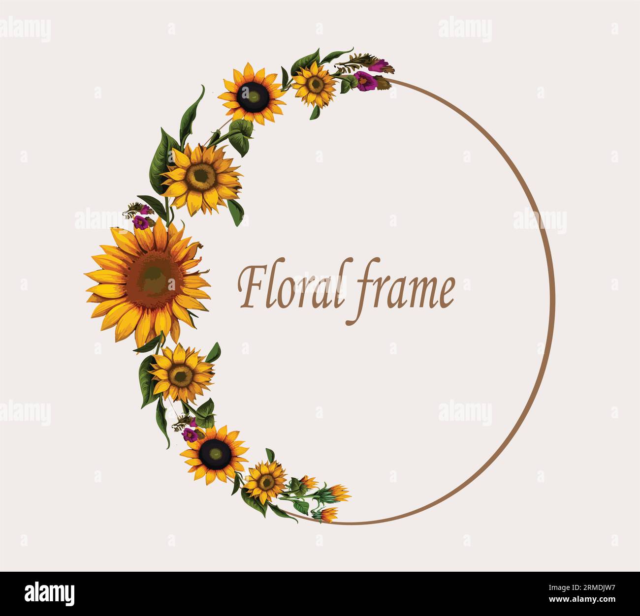 sunflower border floral frame Stock Vector Image & Art - Alamy