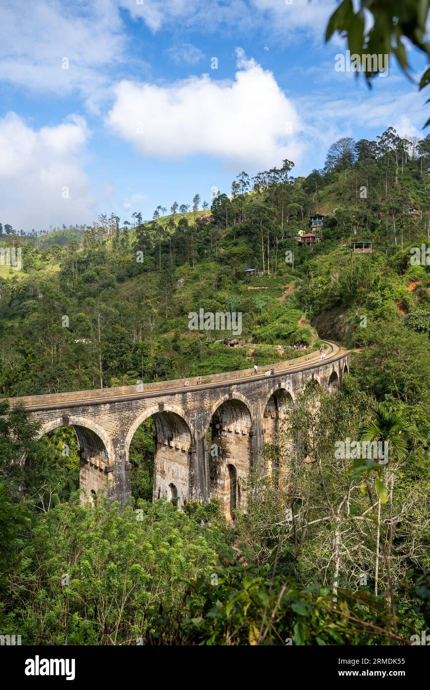 Famous Nine Arch Bridge on a sunny day in Ella, train journey Sri Lanka ...