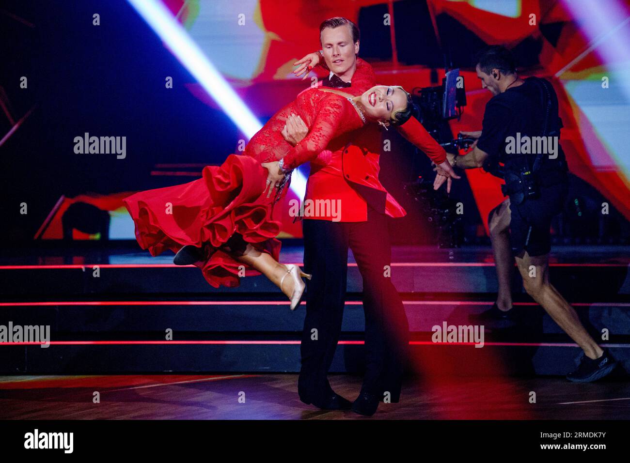 Fornebu 20230826.Former swimmer, Lavrans Solli and dance partner Amalie ...