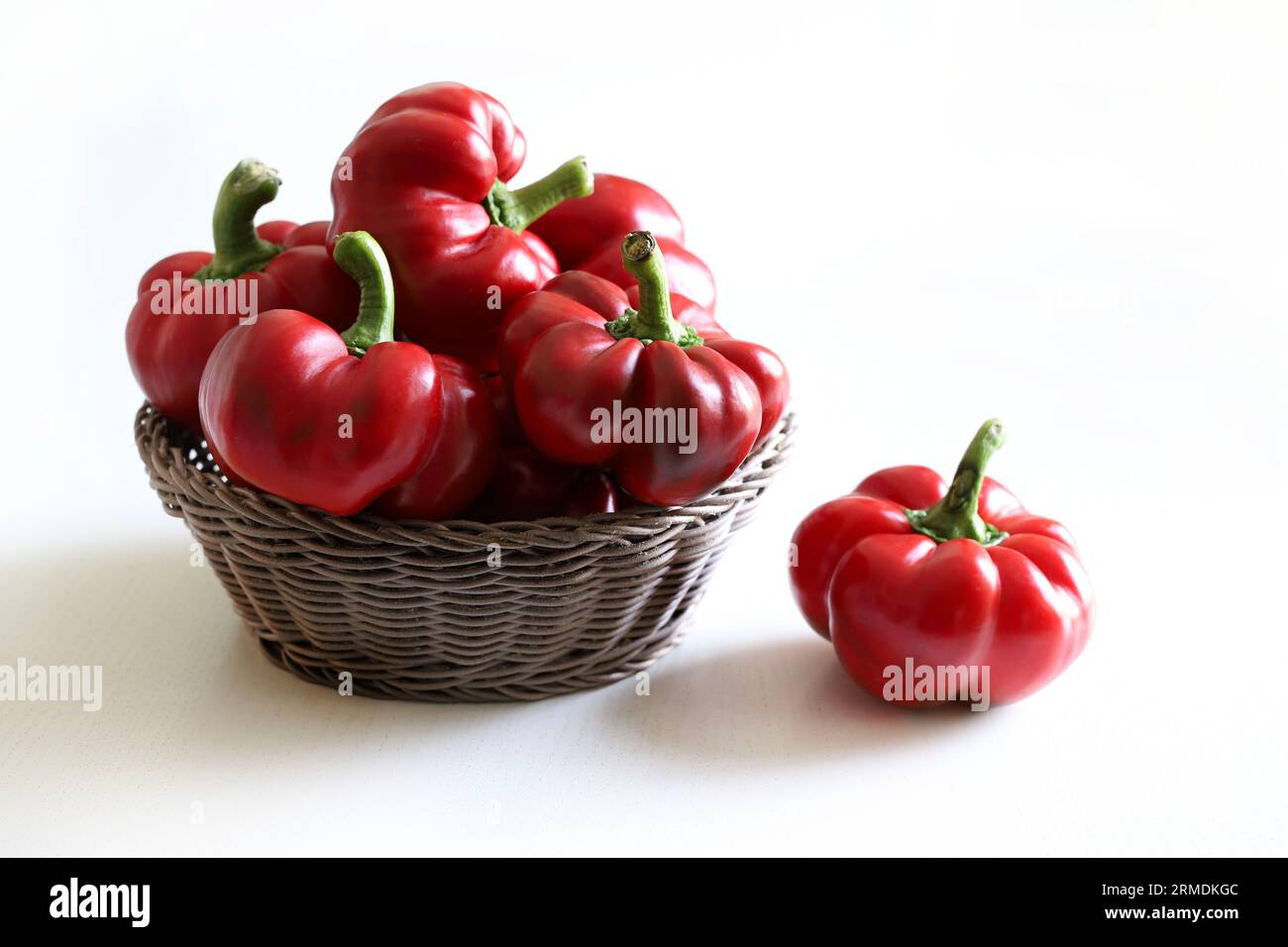 Red pimento sweet pepper - romanian variety "gogosari" isolated on ...