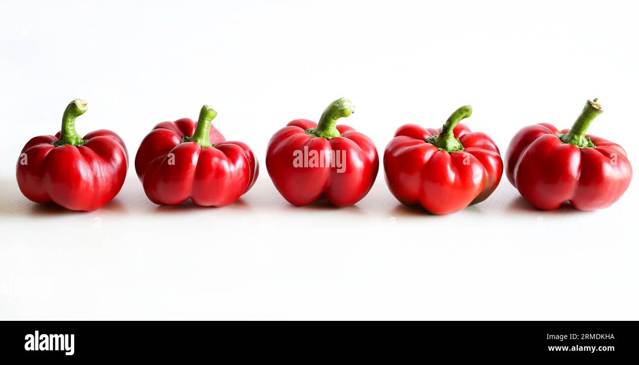 Red pimento sweet pepper - romanian variety "gogosari" isolated on ...