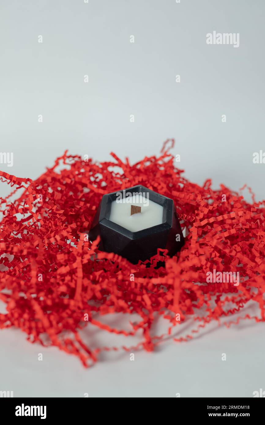 Candles with a red bow Stock Photo - Alamy