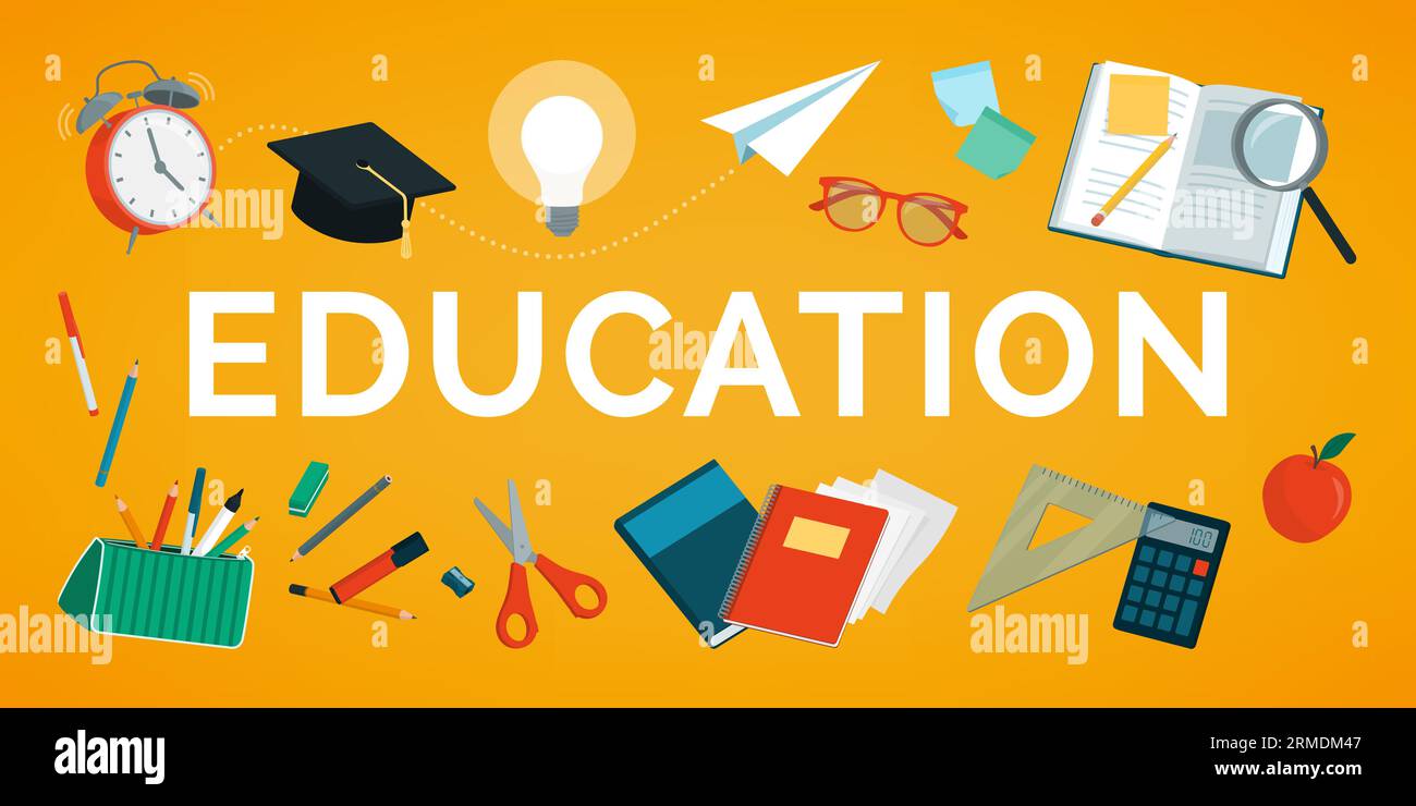 Background education studying word Stock Vector Images - Alamy