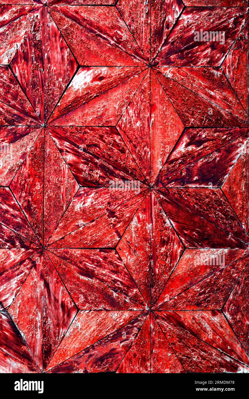 Star shaped weathered wooden panel design, close up texture background ...