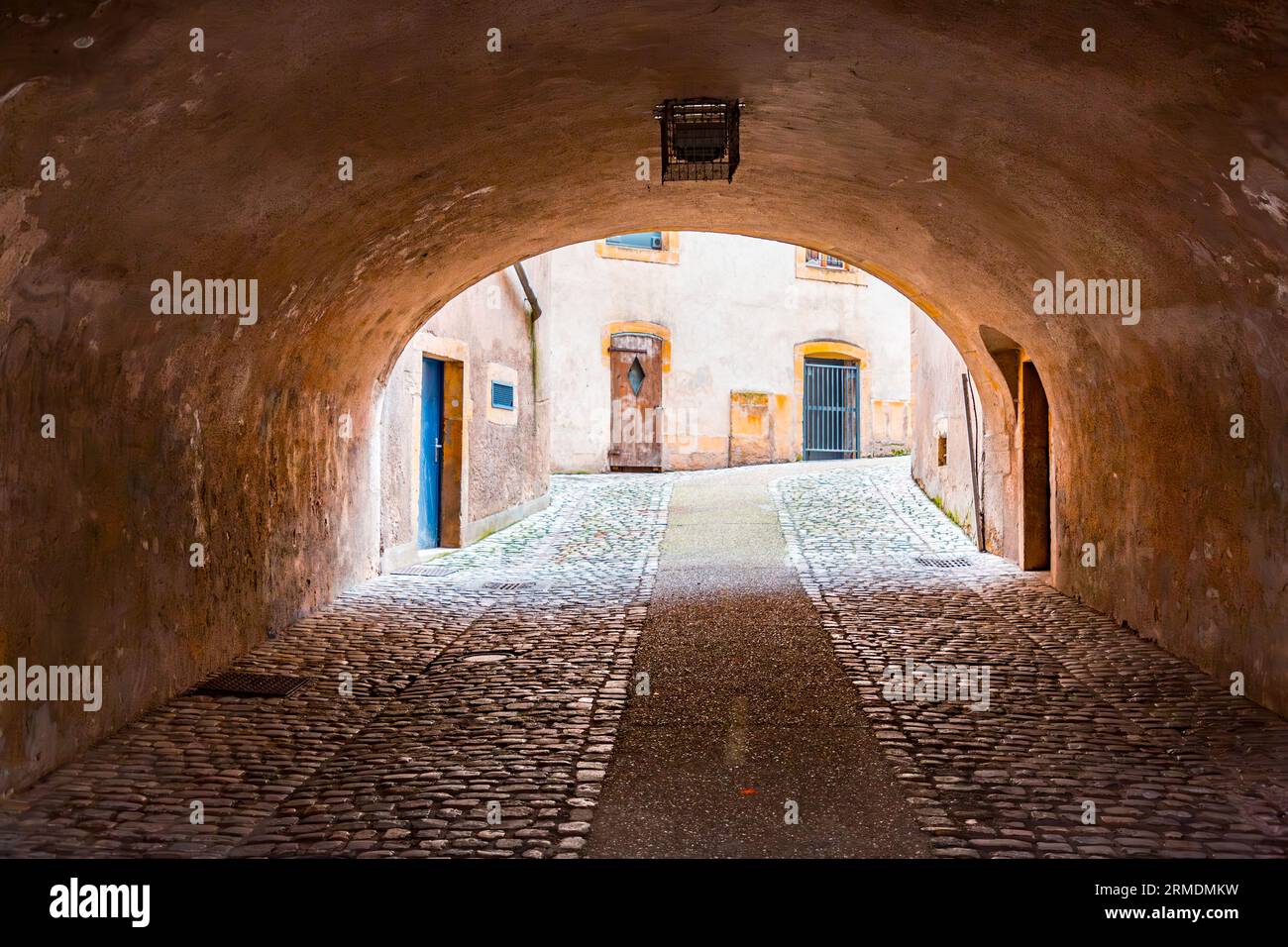 Street view and typical french buildings in the city of Metz, France ...