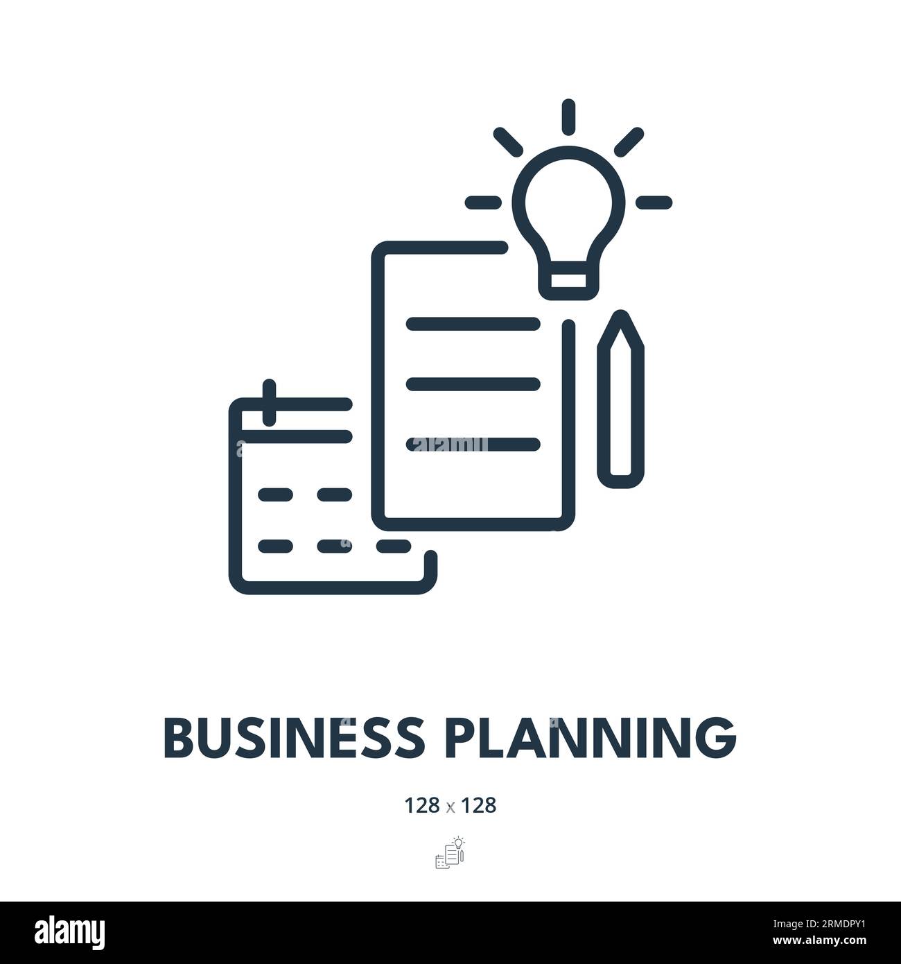 Business Planning Icon. Plan, Analysis, Project. Editable Stroke ...