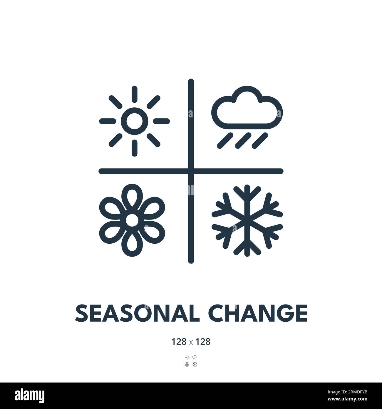 Seasonal Change Icon. Climate, Season, Weather. Editable Stroke. Simple ...