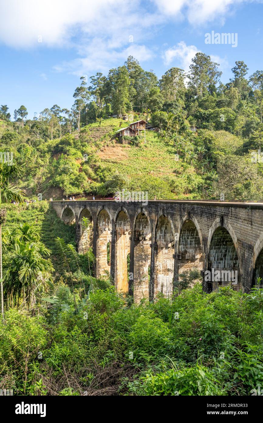 Famous Nine Arch Bridge on a sunny day in Ella, train journey Sri Lanka ...