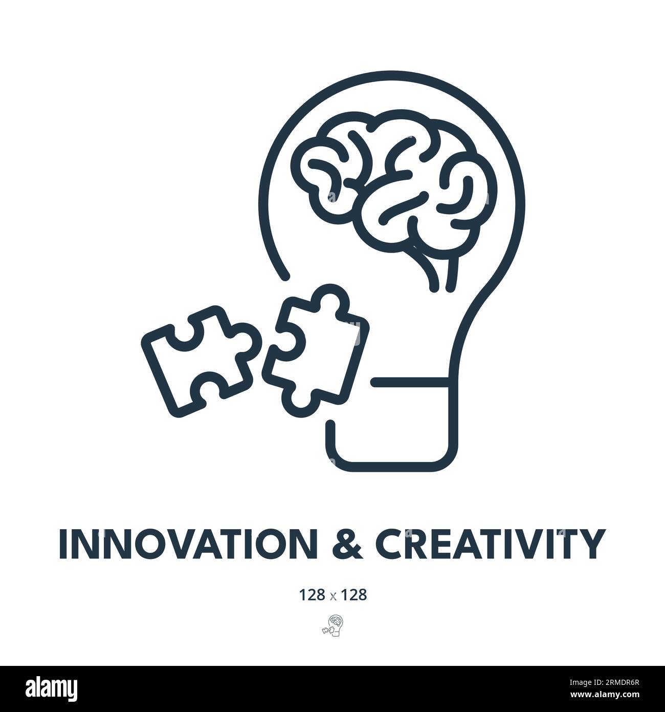 Innovation and Creativity Icon. Brain, Intelligence, Inspiration ...