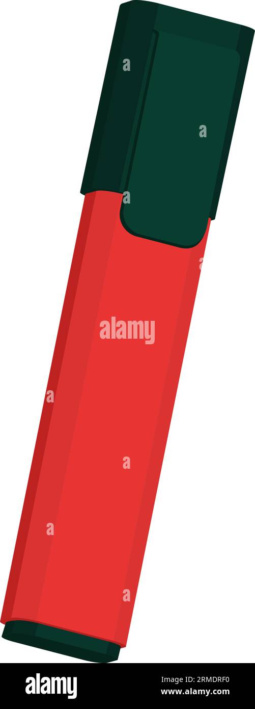 Big red highlighter marker isolated, school and office supplies Stock ...
