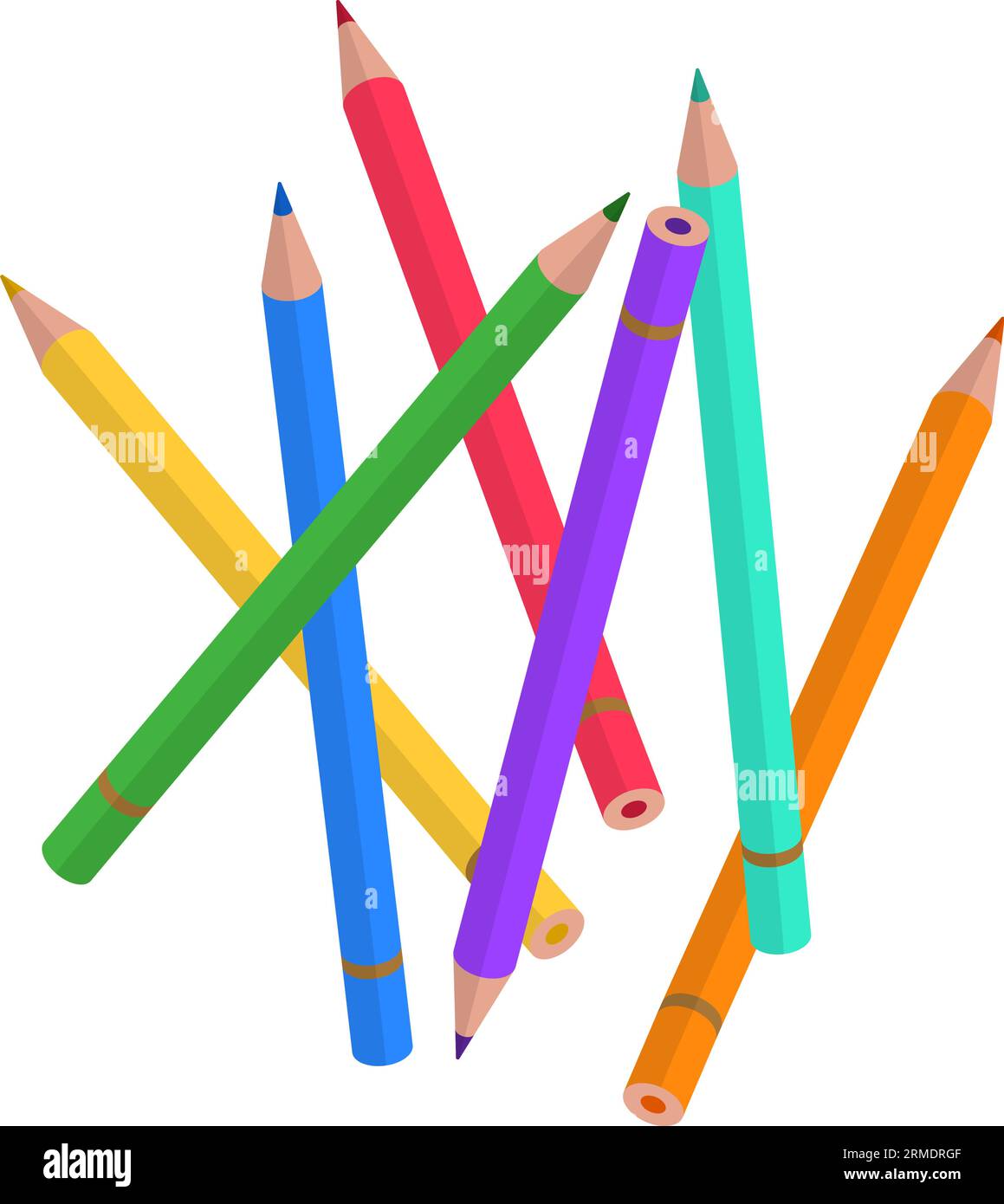Many colored pencils Stock Vector Images - Alamy
