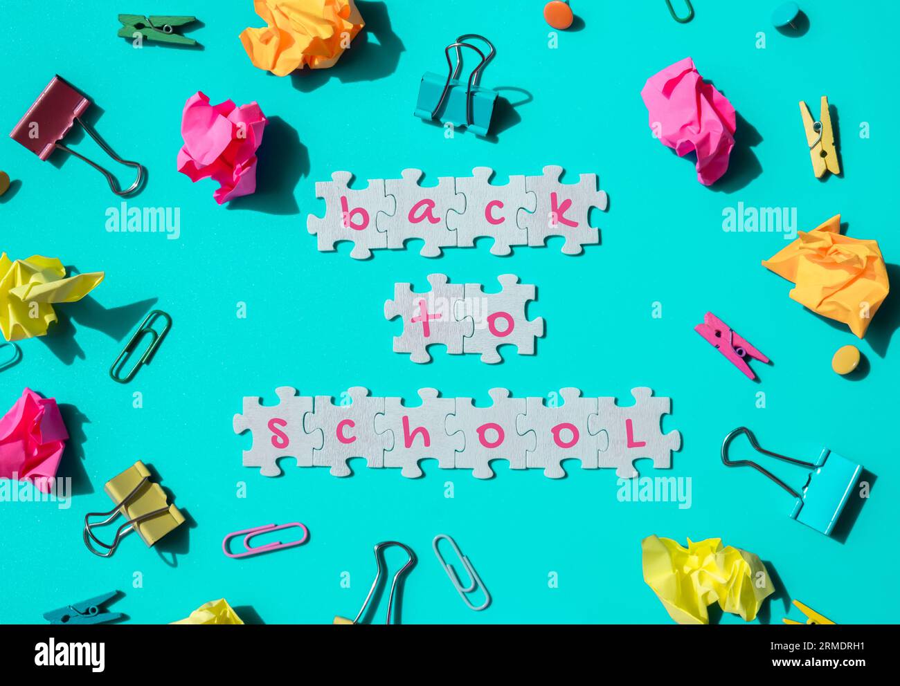 Educational greeting announcement for students and teacher. Saying BACK ...