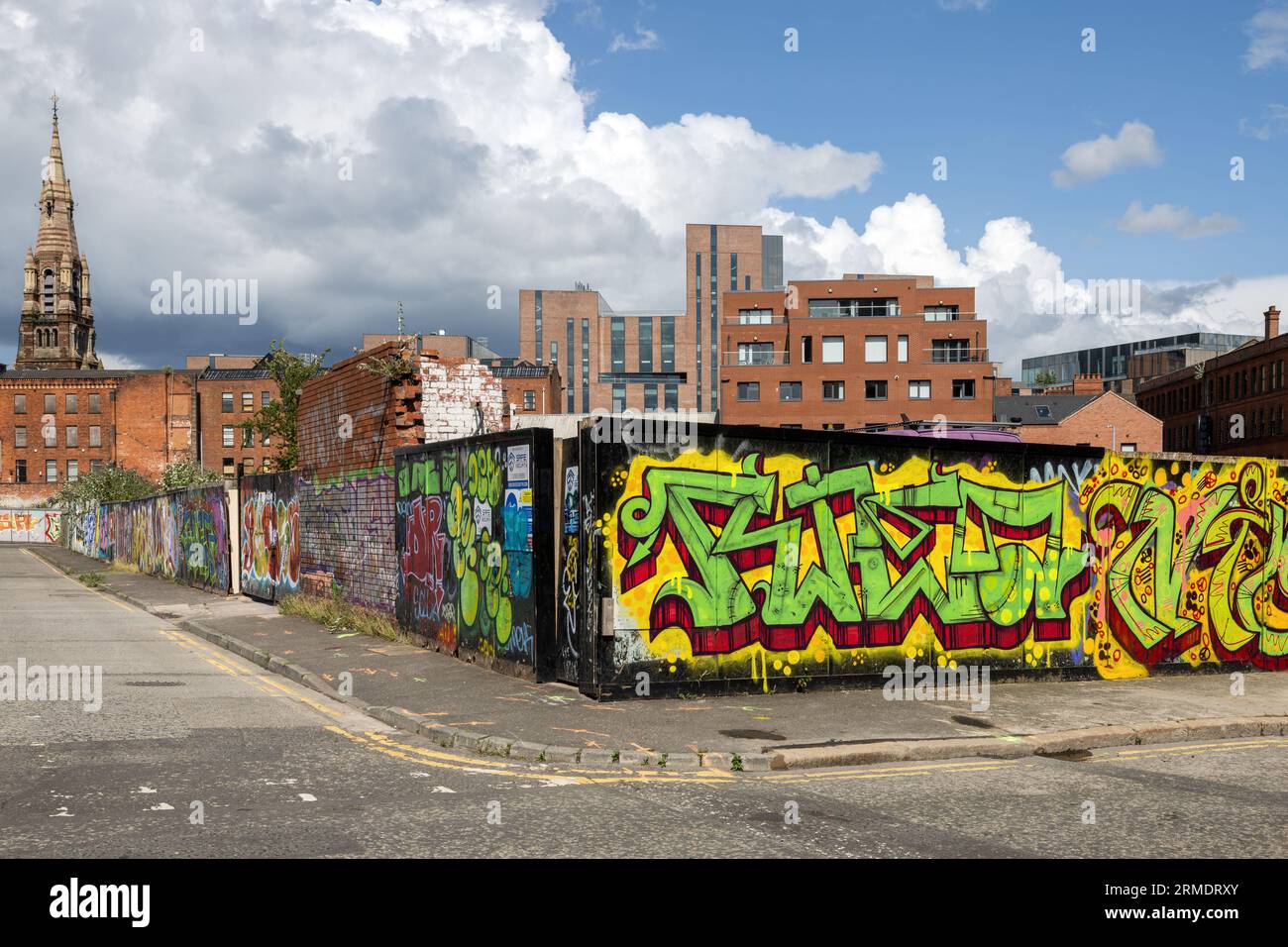 Stephen Street, Street Art, with St Patrick's Catholic Church, Belfast, Northern Ireland, UK ...