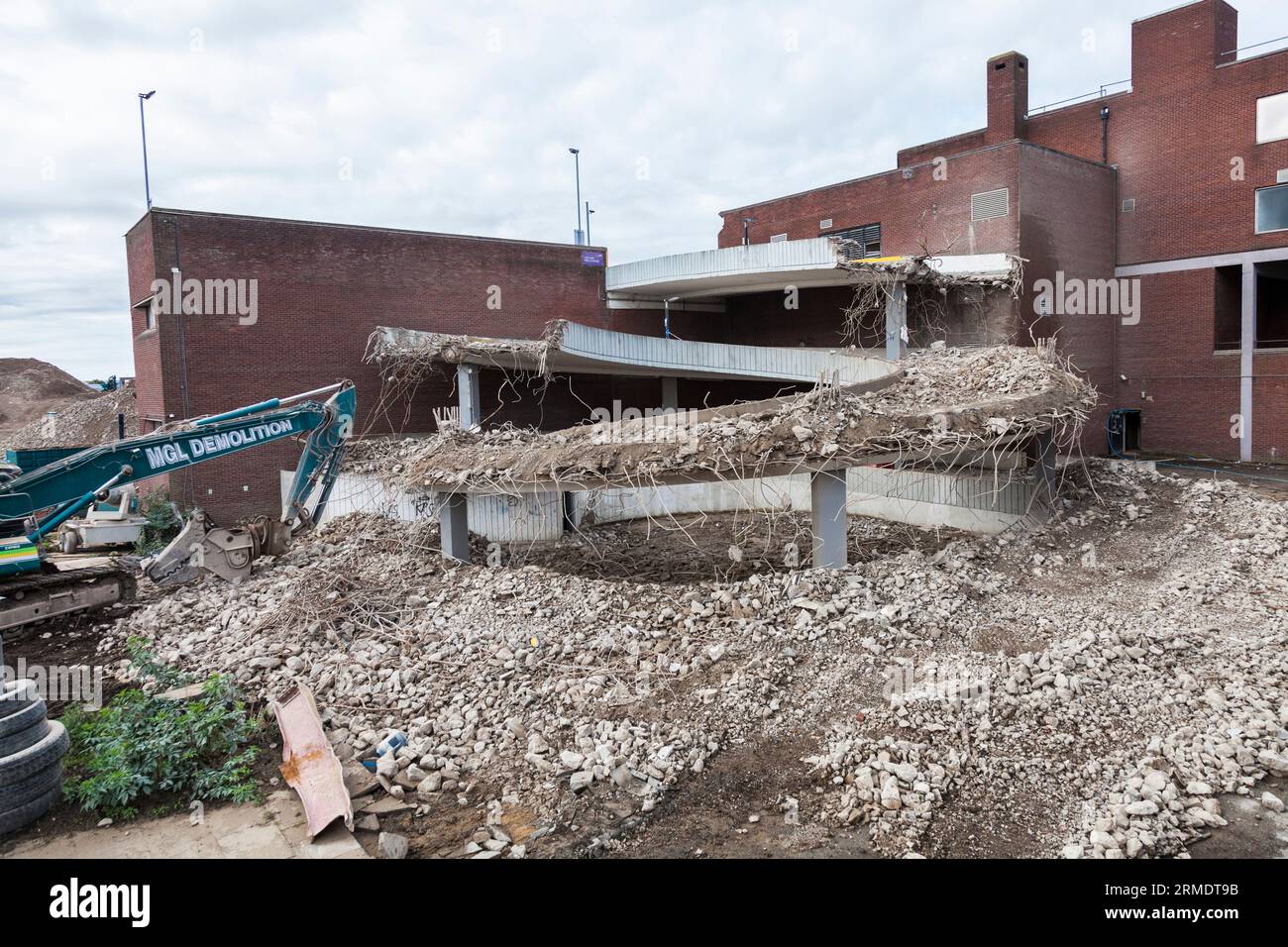 Stockton, UK. 28th August 2023. A well-known spiral car ramp known as ...