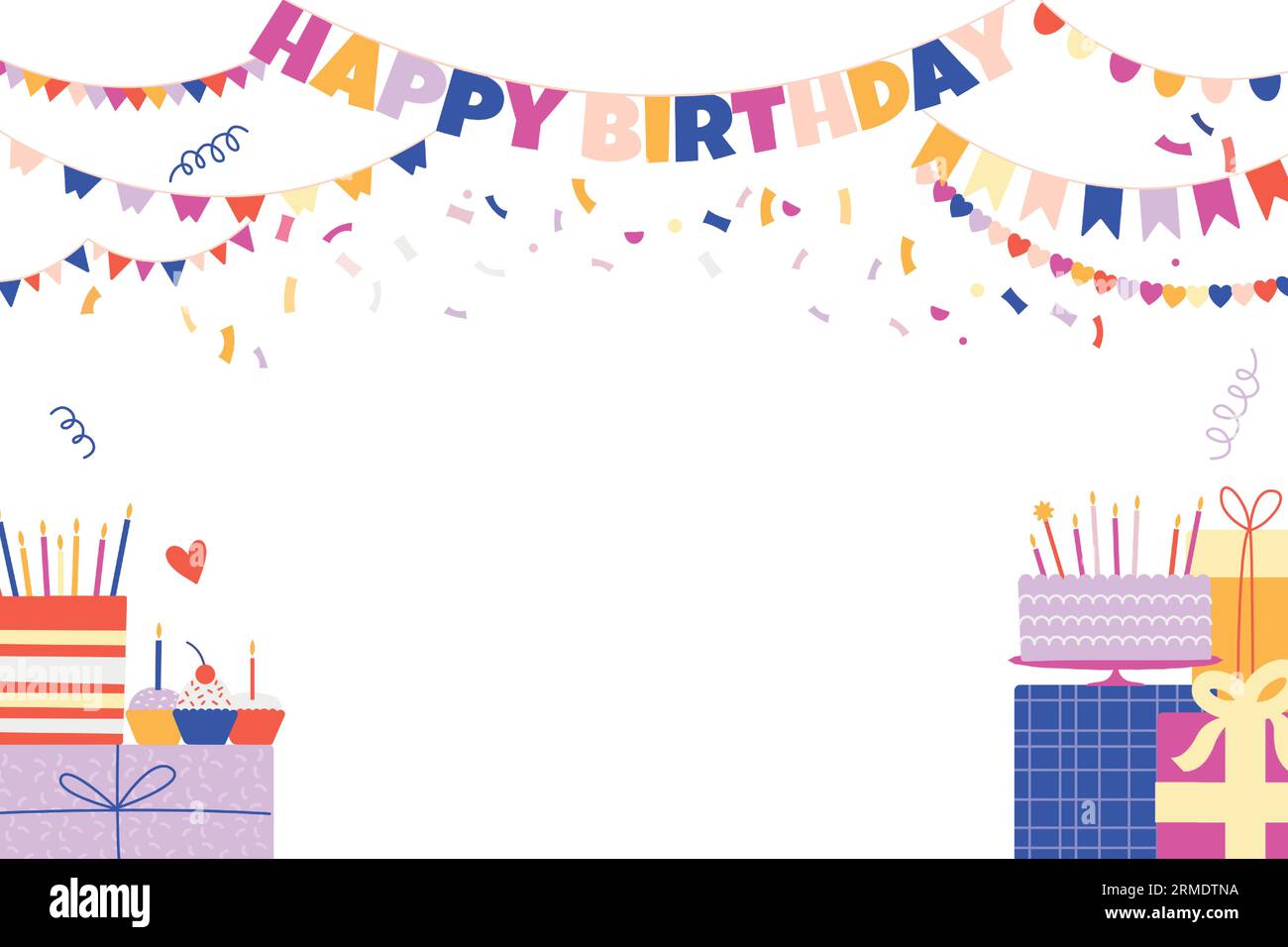 Birthday decoration background. Happy holiday greetings card with ...