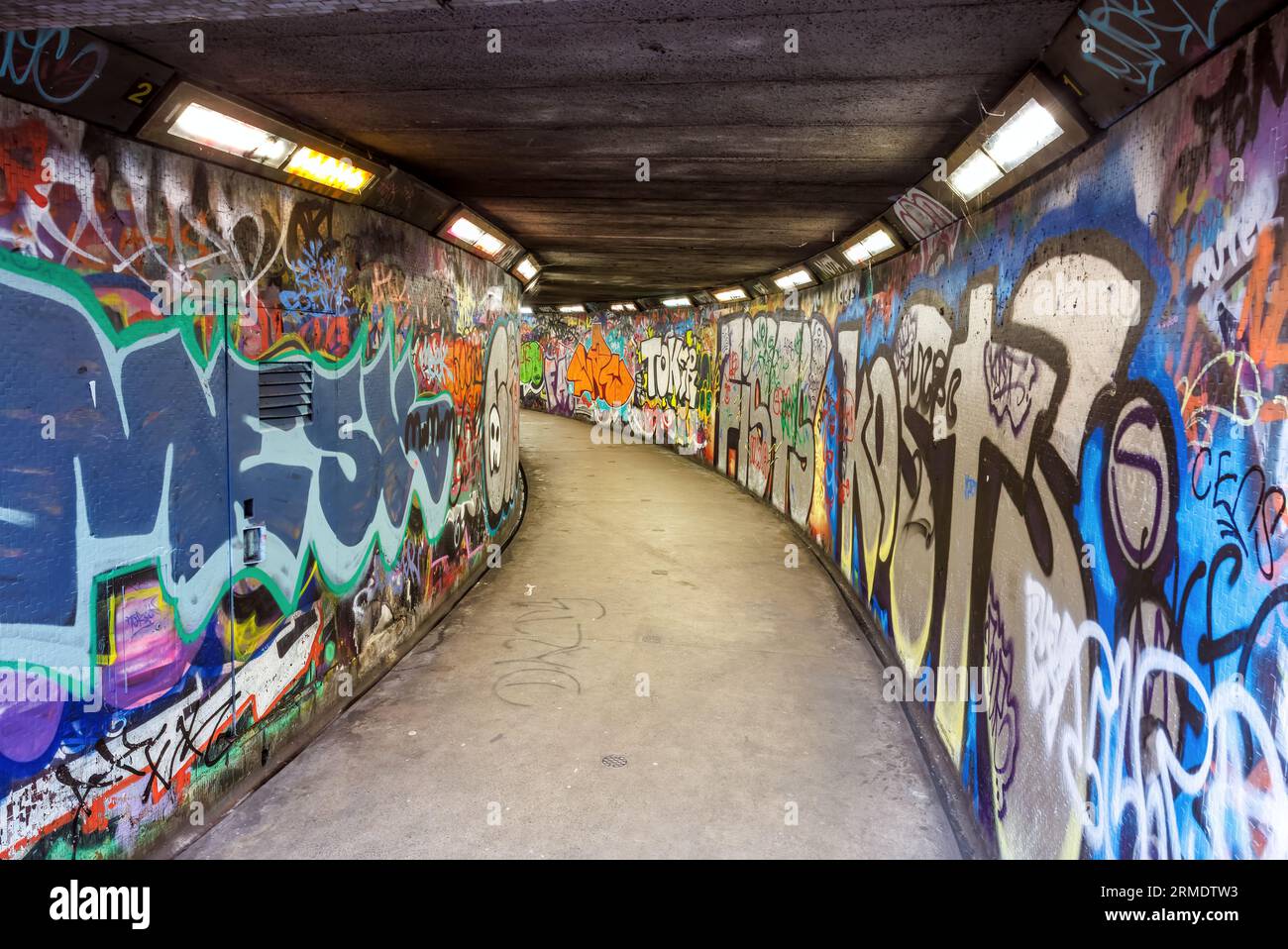 Victoria Street pedestrian underpass, subway, Belfast, Northern Ireland ...