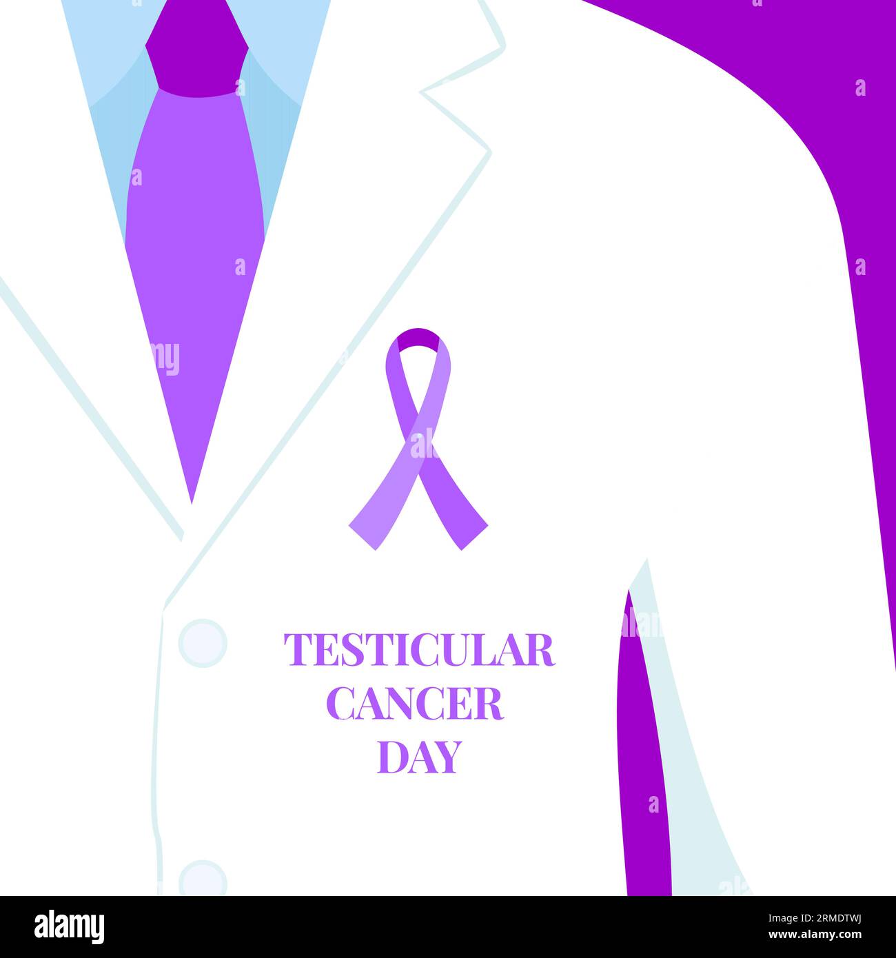 Testicular Cancer Awareness Day Ribbon Cartoon Illustration Stock