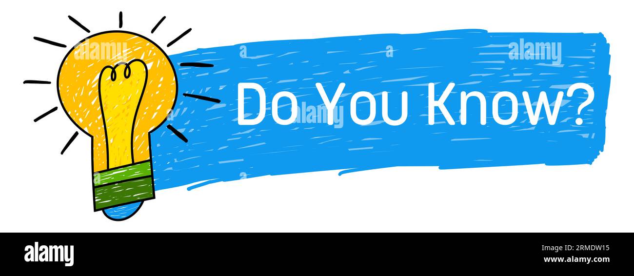 Do You Know Bulb Sketch Colorful Blue Lines Texture Effect Text Stock ...