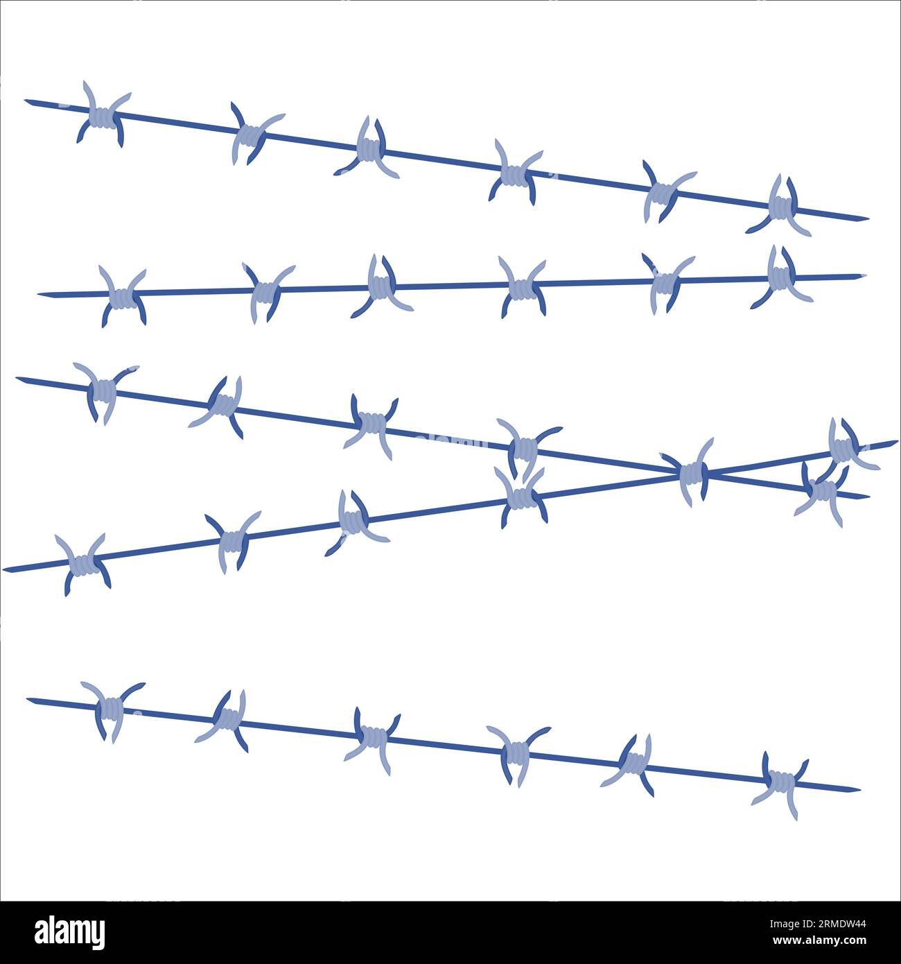 Sharp barbed wire fence barrier frame illustration Stock Vector Image ...