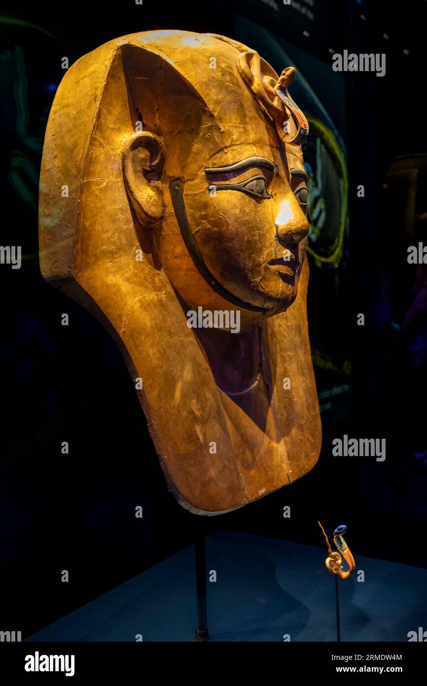 Paris, France - 08 22 2023: Ramses II the Great, Gold of the Pharaohs ...