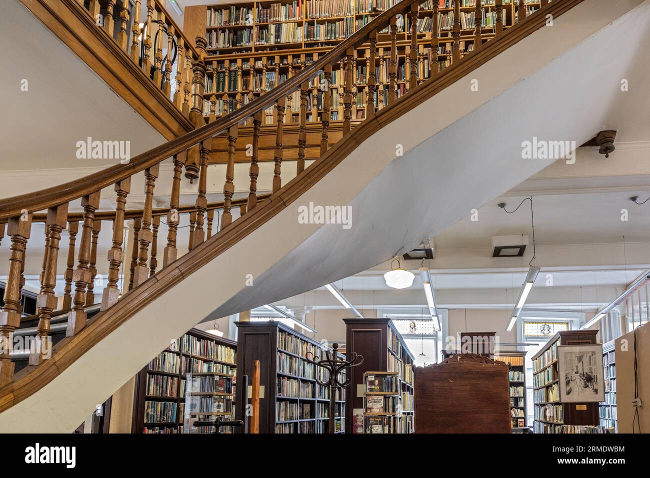 Main staircase,Linen Hall Library, Belfast, Northern Ireland, UK Stock ...