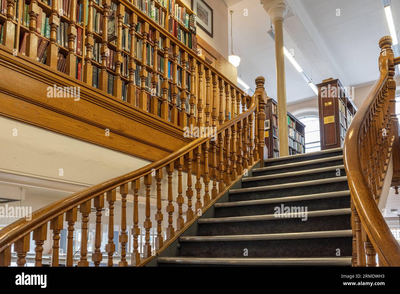 Main staircase,Linen Hall Library, Belfast, Northern Ireland, UK Stock ...