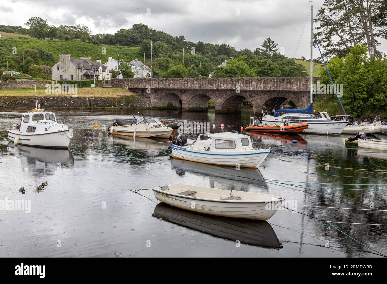 Cushendun Bridge and harbour, Cushendun, Antrim, Northern Ireland, UK ...