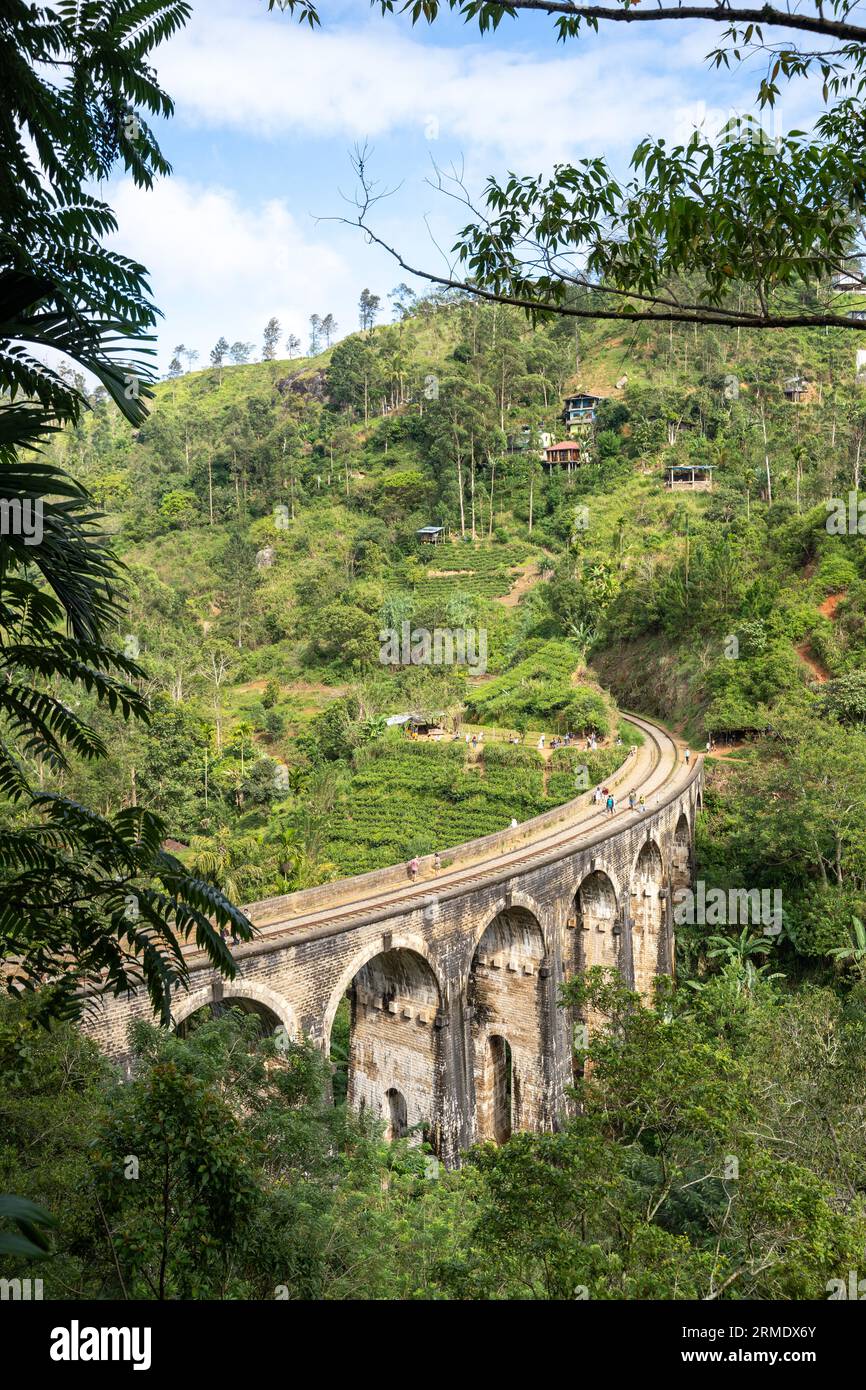 Famous Nine Arch Bridge on a sunny day in Ella, train journey Sri Lanka ...
