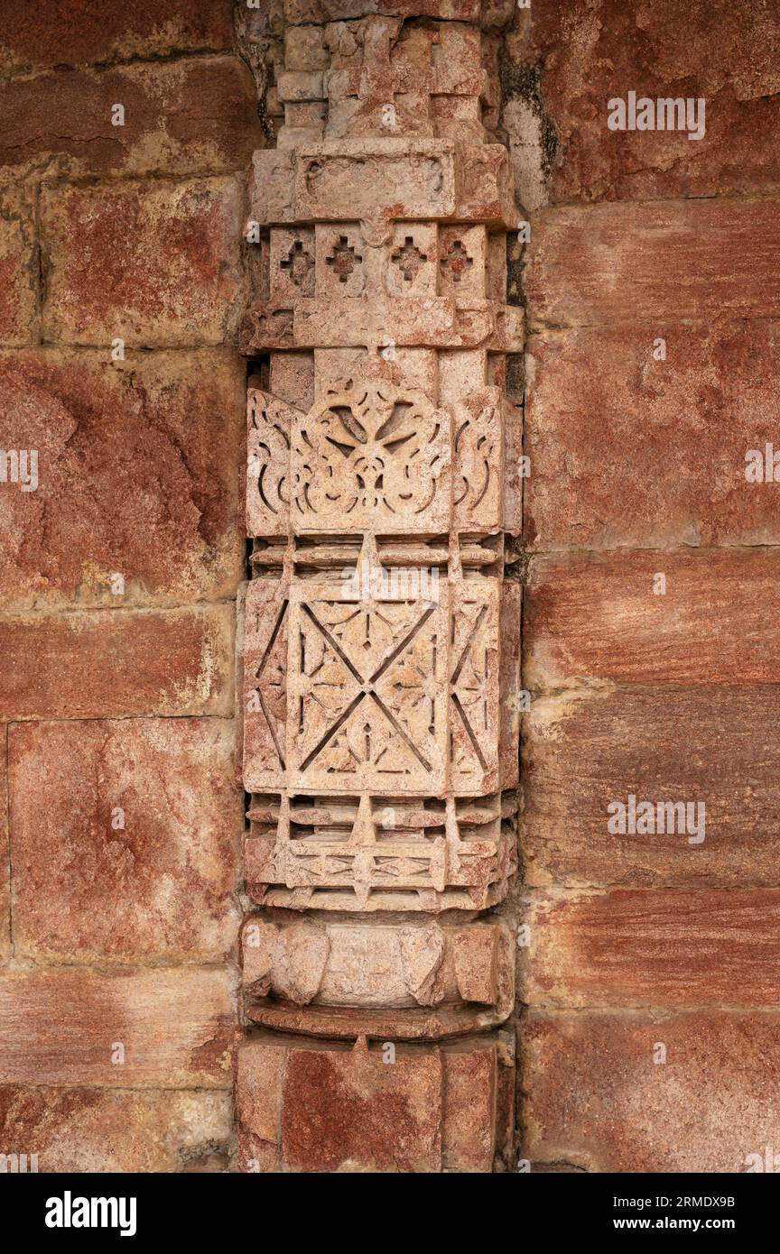Pillars of Dilawar Khan's Mosque, situated in the fort, built by Sultan ...
