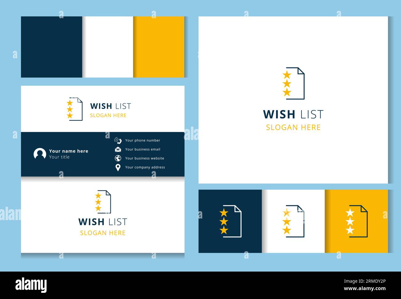 Wish list logo design with editable slogan. Branding book and business ...