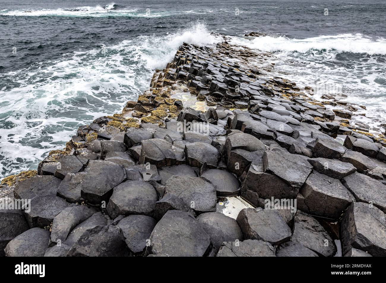 Giant Causeway, basalt columns, Causeway Coastal Path, County Antrim ...
