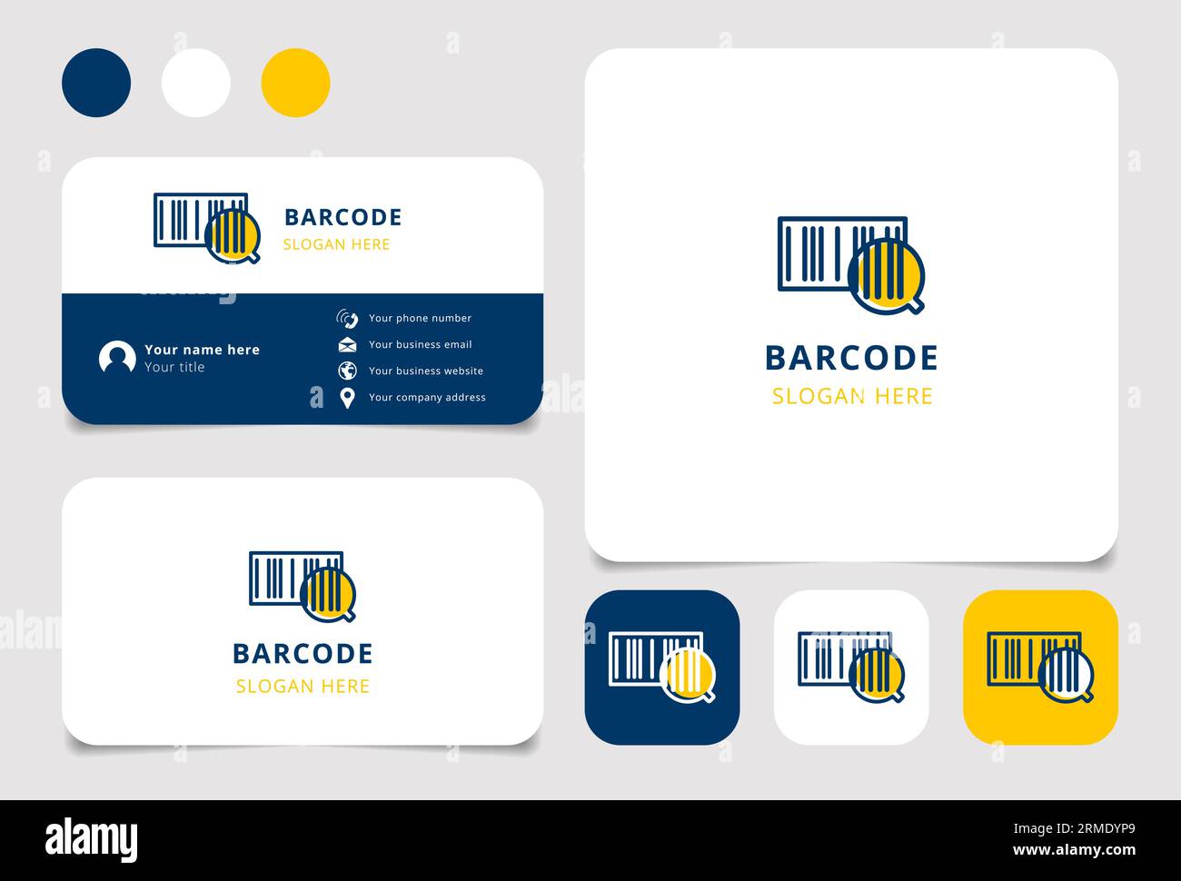 Barcode logo design with editable slogan. Branding book and business ...