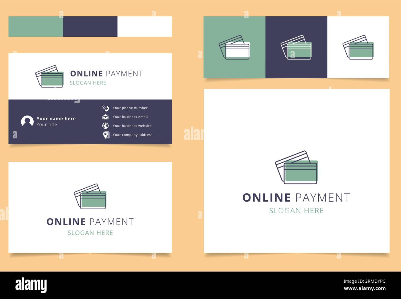 Online payment logo design with editable slogan. Branding book and ...