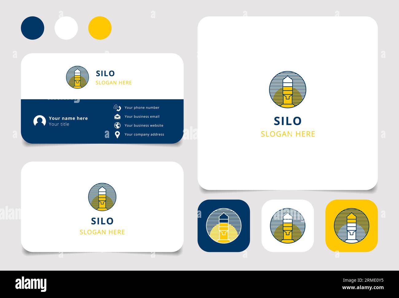 Silo logo design with editable slogan. Branding book and business card ...