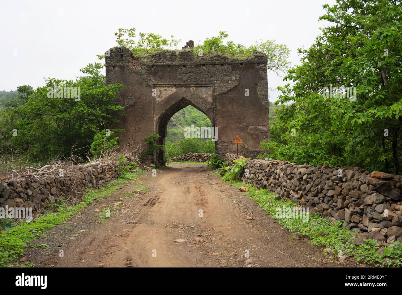 Ruins of an old darwaja, near Bhangi Darwaja, located in Mandu, Madhya ...
