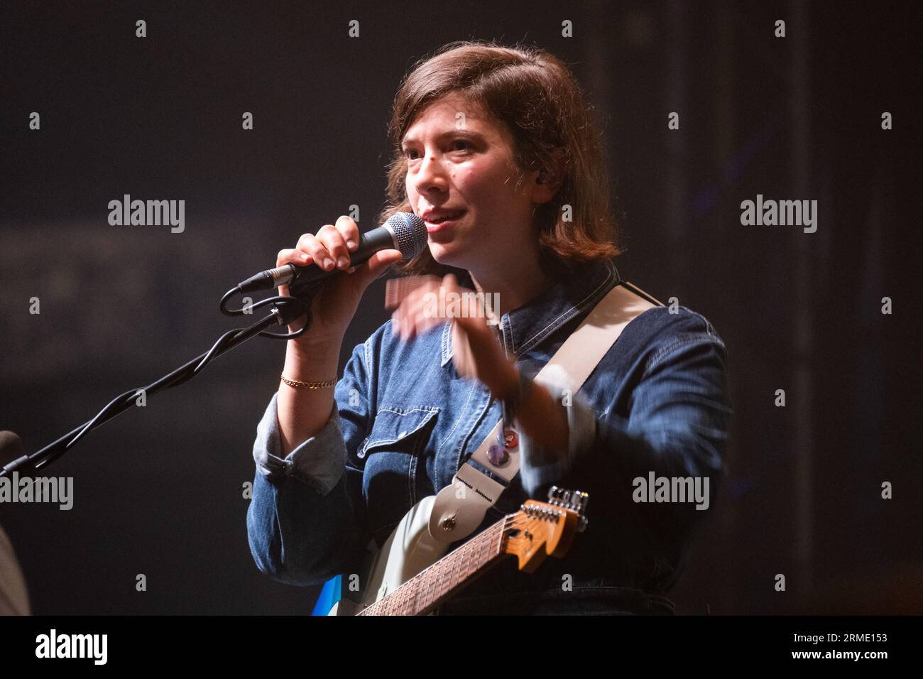 Poppy Hankin of Indie pop band GIRL RAY playing at Green Man Festival ...