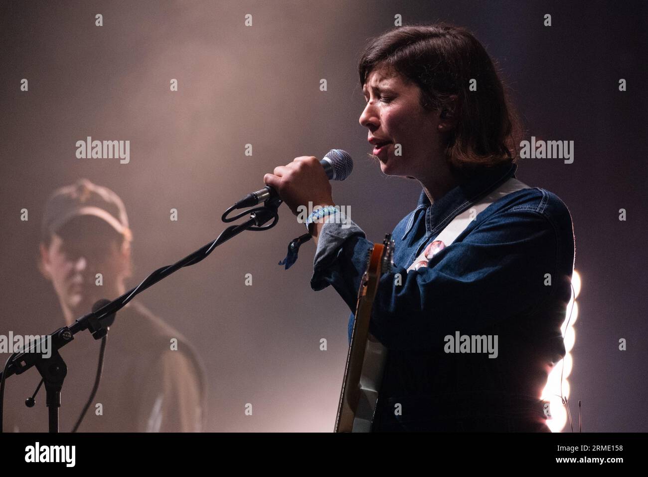Poppy Hankin of Indie pop band GIRL RAY playing at Green Man Festival ...