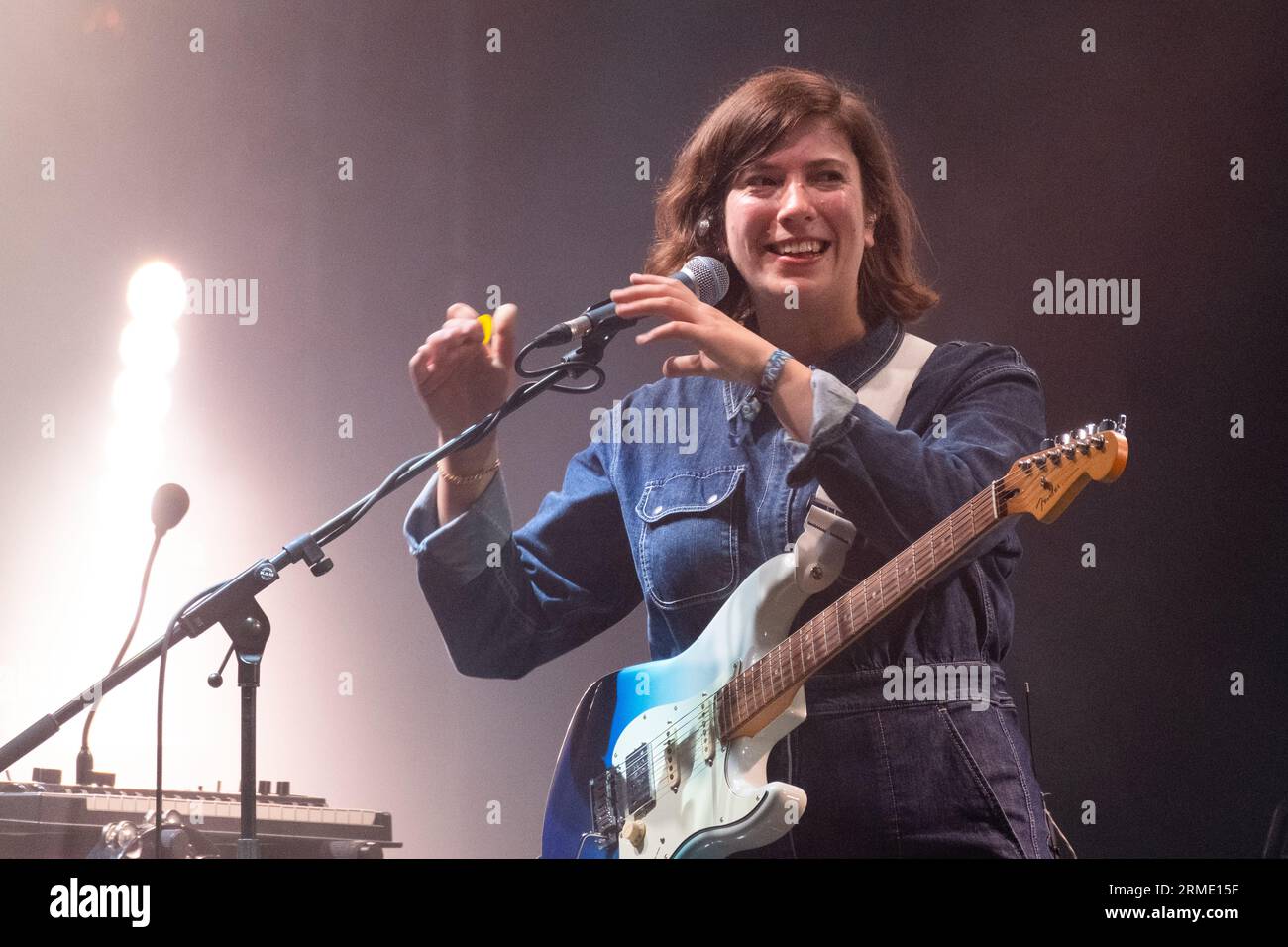Poppy Hankin of Indie pop band GIRL RAY playing at Green Man Festival ...