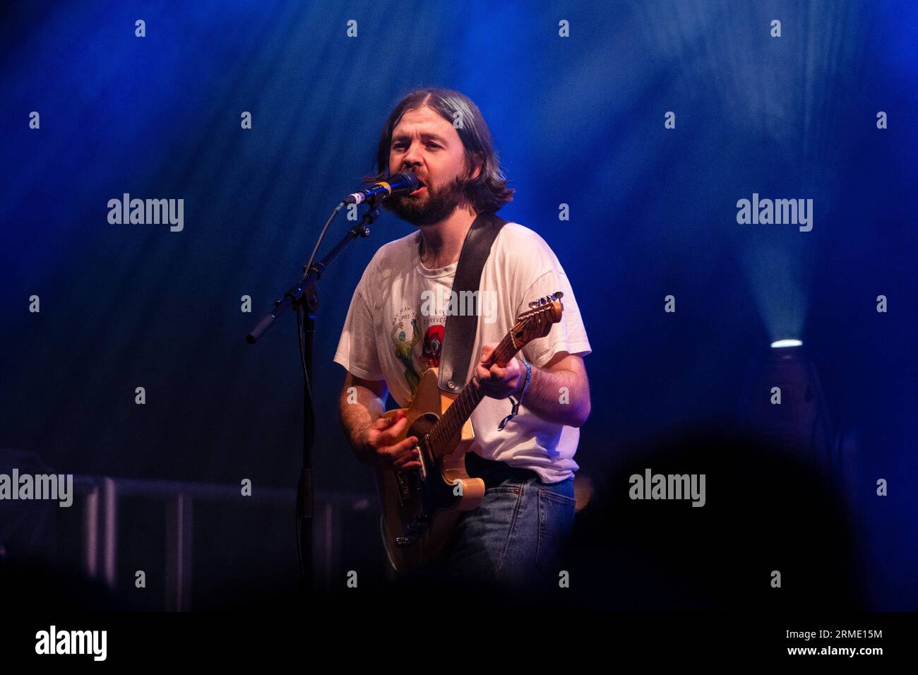 Sam Willmett (guitar/vocals) of Welsh band The Bug Club at Green Man ...