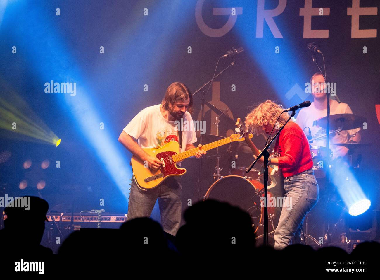 Sam Willmett (guitar), Dan Matthew (drums) and Tilly Harris (bass) of ...