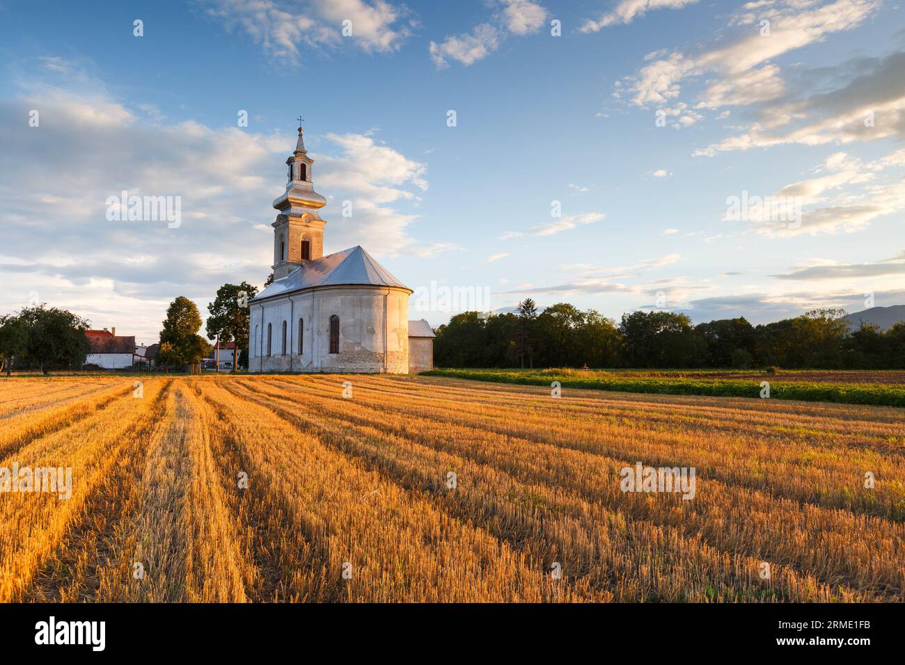 Rural landscape with a church in Turiec region, central Slovakia Stock ...