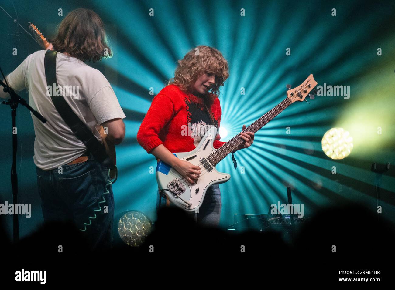 Sam Willmett (guitar) and Tilly Harris (bass) of Welsh band The Bug ...