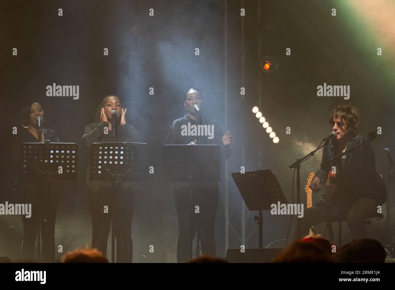 Jason Pierce (J Spaceman) of space rock band Spiritualized playing at ...