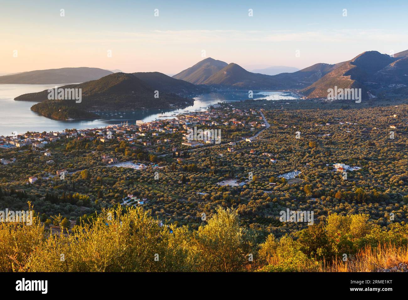 Nydri village on Lefkada island in Greece Stock Photo - Alamy