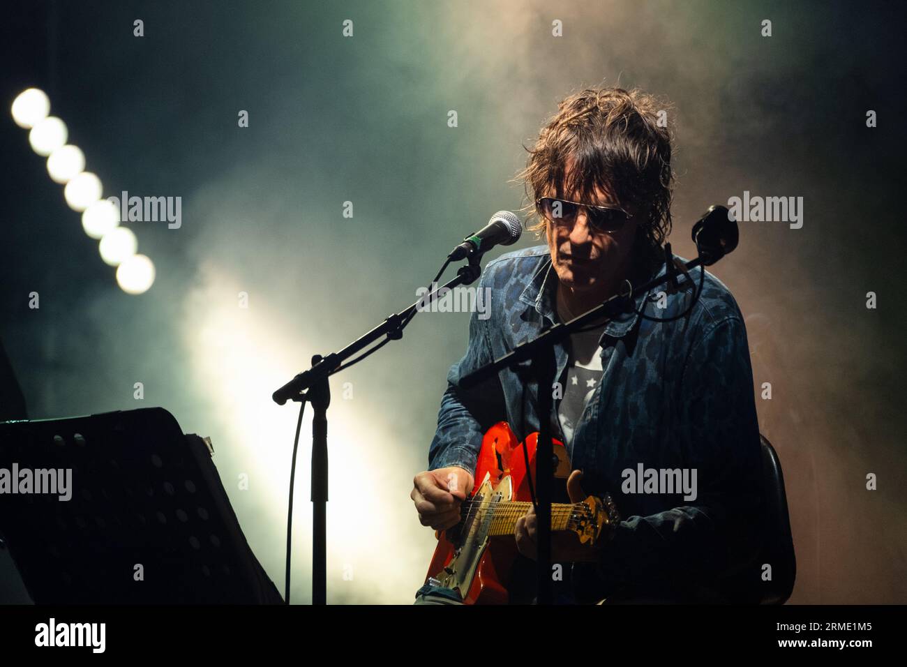 Jason Pierce (J Spaceman) of space rock band Spiritualized playing at ...